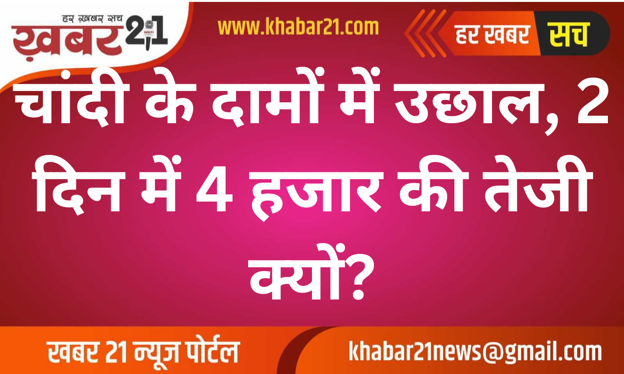 चांदी के दामों में उछाल, 2 दिन में 4 हजार की तेजी क्यों? – Khabar21